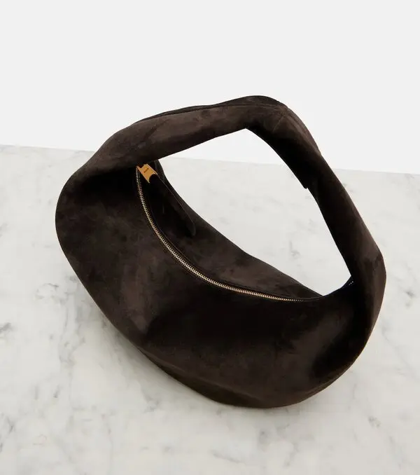 Khaite Olivia Medium Suede Shoulder Bag - Brown