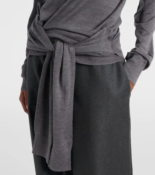 TOTEME Turtleneck Wool And Silk Sweater - Grey