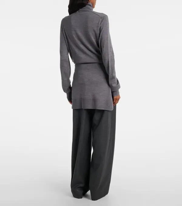 TOTEME Turtleneck Wool And Silk Sweater - Grey