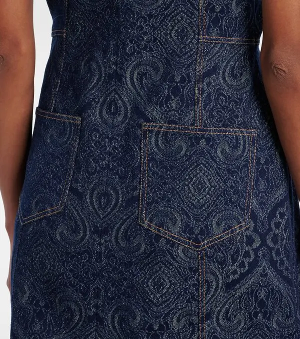 Etro Printed Denim Midi Dress