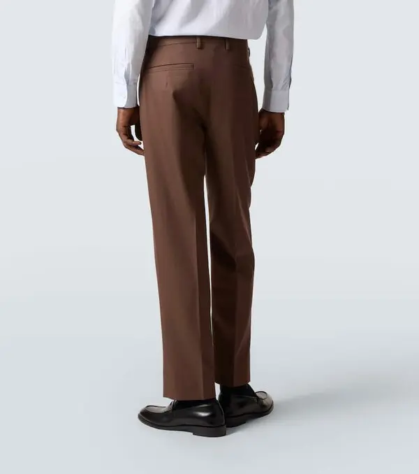 Zegna Cotton And Wool Straight Pants