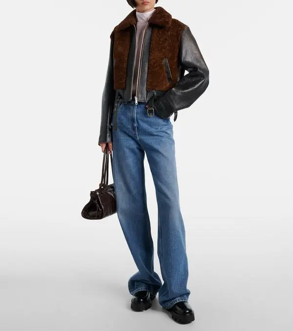 Prada Logo Leather Platform Chelsea Boots
