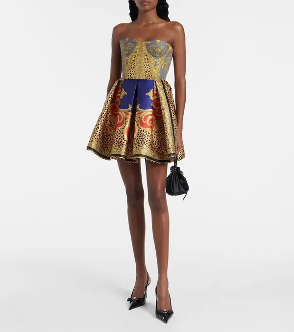 Versace Printed Cotton Corset Bodysuit