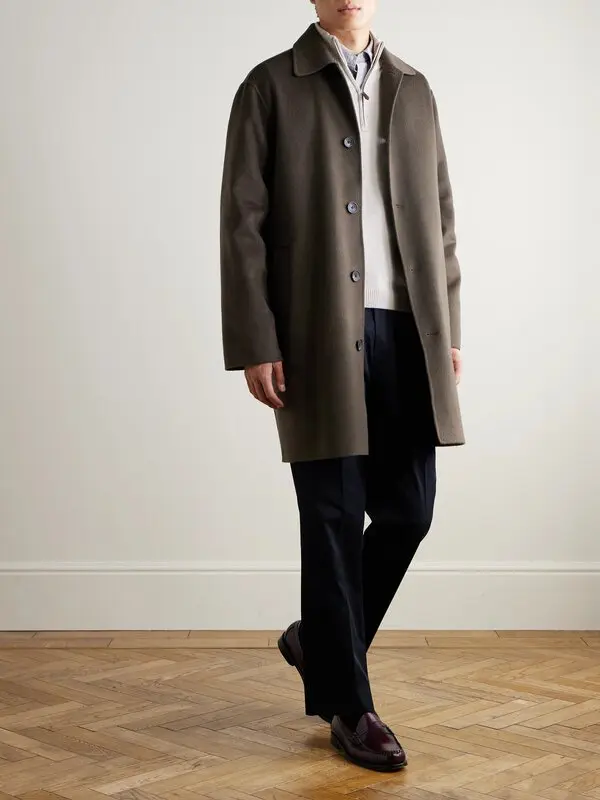 N.peal Cashmere Tucci Leather-trimmed Half-zip Sweater - Gray