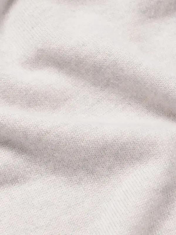 N.peal Cashmere Tucci Leather-trimmed Half-zip Sweater - Gray