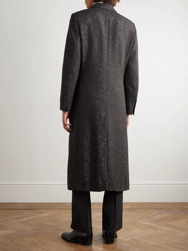 TOM FORD Double-breasted Sequin-embellished Wool-blend Twill Coat