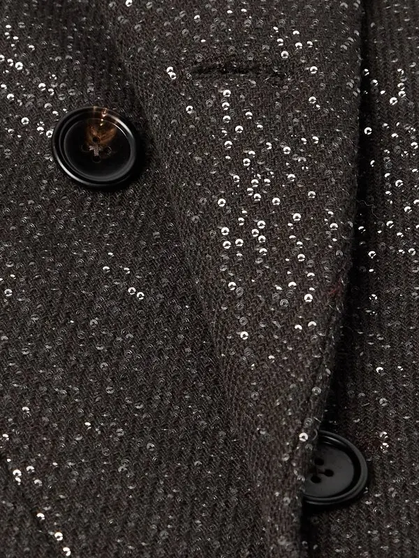 TOM FORD Double-breasted Sequin-embellished Wool-blend Twill Coat