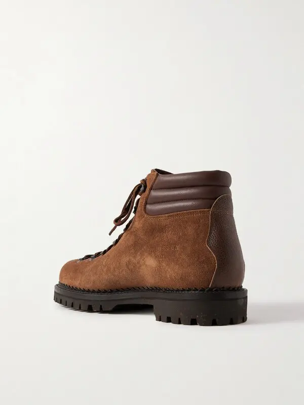 YUKETEN Vettore Leather-trimmed Suede Boots