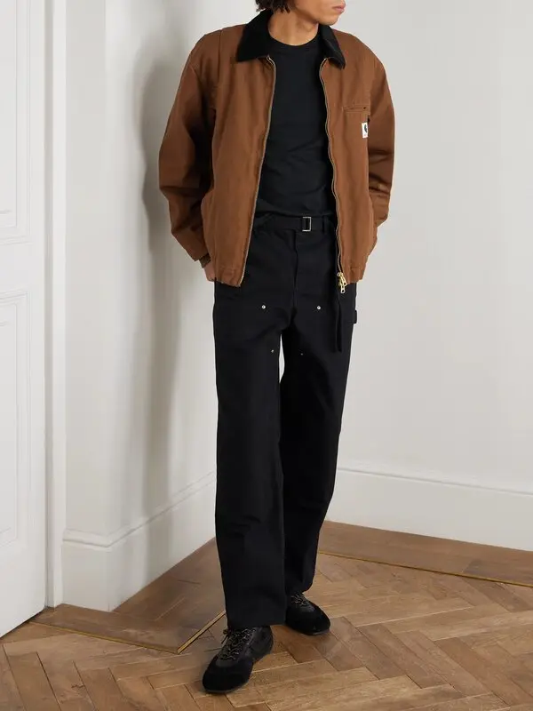 Sacai X Carhartt Wip Panelled Cotton-canvas Jacket - Neutrals