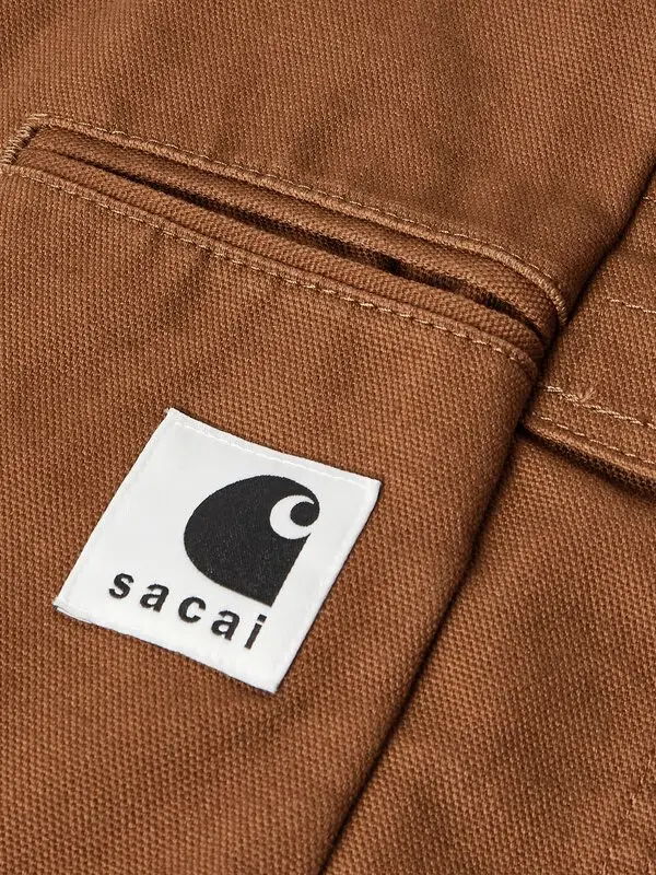 Sacai X Carhartt Wip Panelled Cotton-canvas Jacket - Neutrals