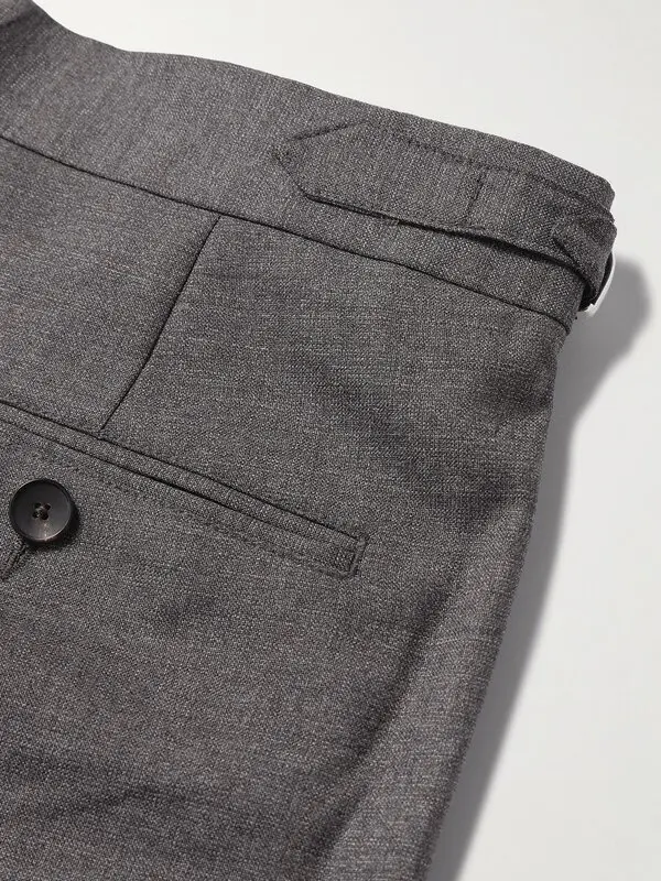 Mr P. Steve Pleated Wool Tapered Trousers - Gray