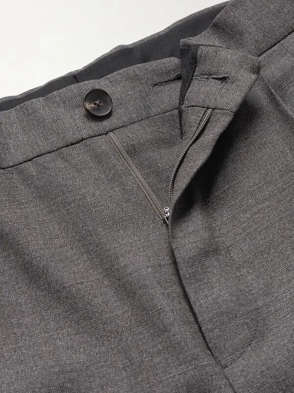 Mr P. Steve Pleated Wool Tapered Trousers - Gray