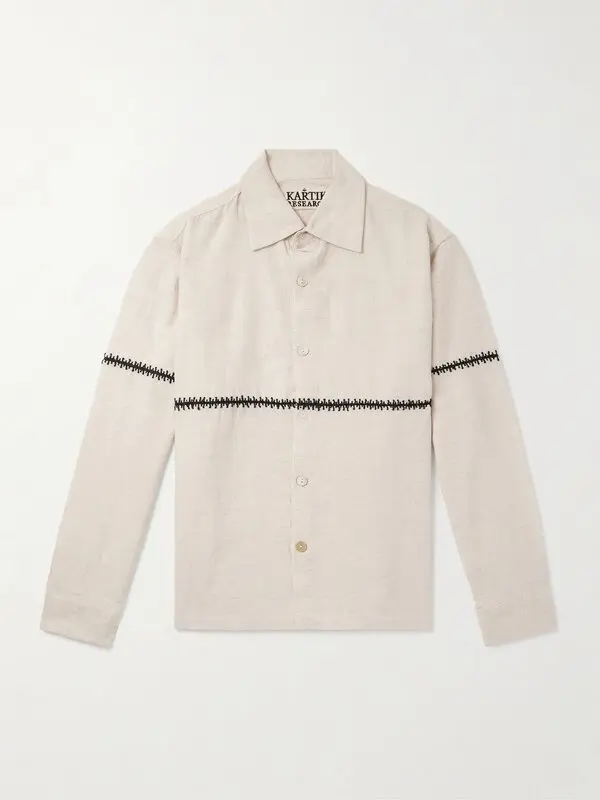 KARTIK RESEARCH Rabari Embroidered Cotton Shirt - White