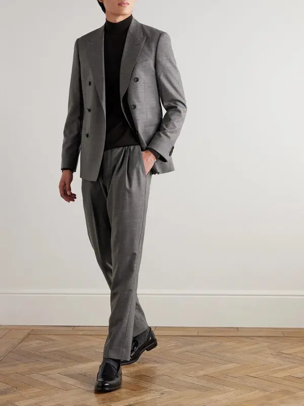 Mr P. Slim-fit Double-breasted Wool Suit Jacket