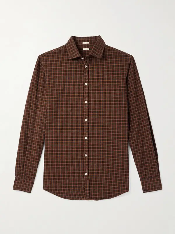 Massimo Alba Canary Checked Cotton-flannel Shirt - Red