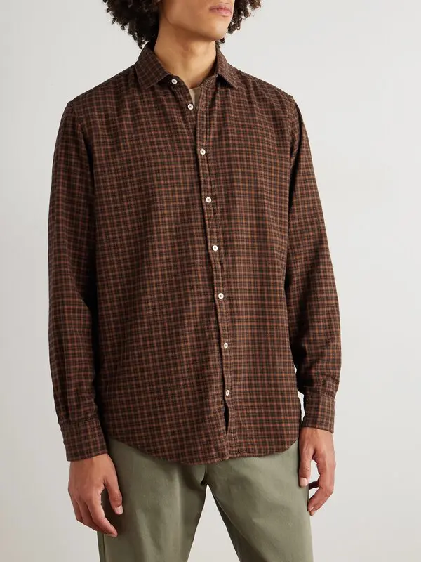 Massimo Alba Canary Checked Cotton-flannel Shirt - Red
