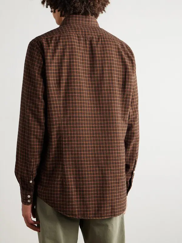 Massimo Alba Canary Checked Cotton-flannel Shirt - Red
