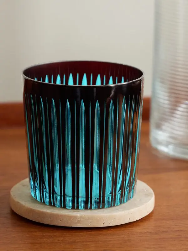 L'Objet Prism Double Old Fashioned Glasses Set Of Four - Blue