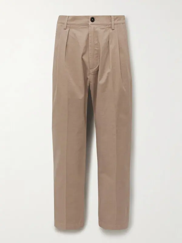 Massimo Alba Stan Tapered Pleated Trousers - Neutrals