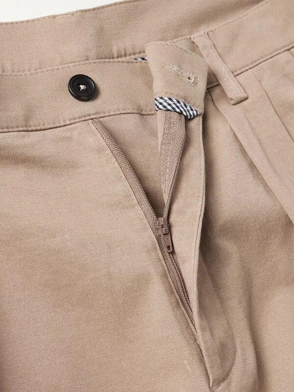 Massimo Alba Stan Tapered Pleated Trousers - Neutrals