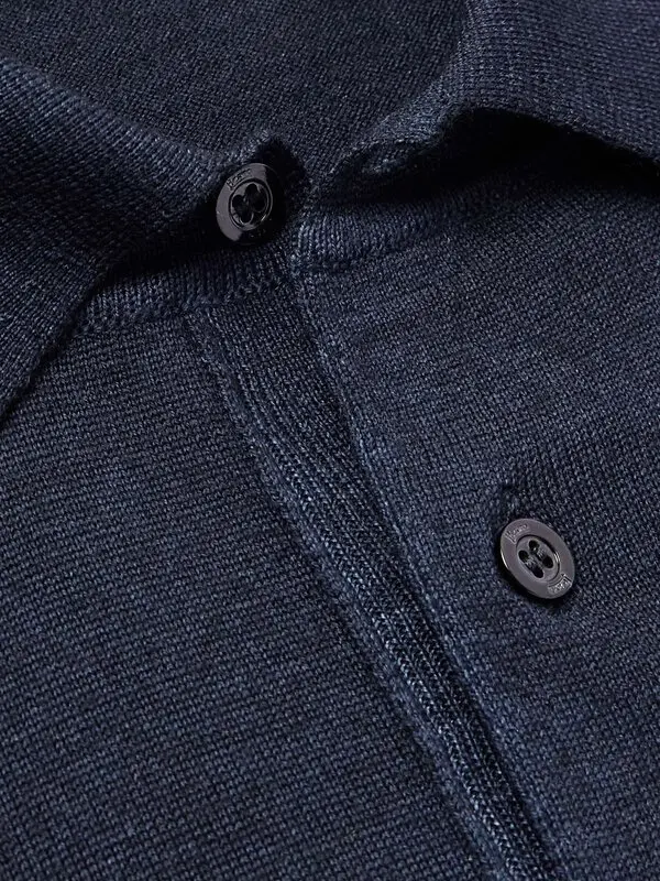Herno Wool Polo Shirt - Navy