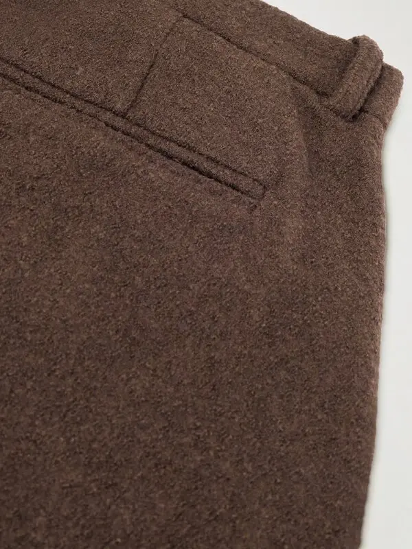 KARTIK RESEARCH Straight-leg Pleated Brushed-wool Trousers