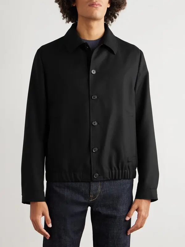 SLOWEAR Incotex Wool And Mohair-blend Twill Bomber Jacket