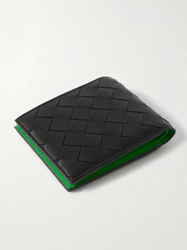 Bottega Veneta Intrecciato Leather Billfold Wallet - Black
