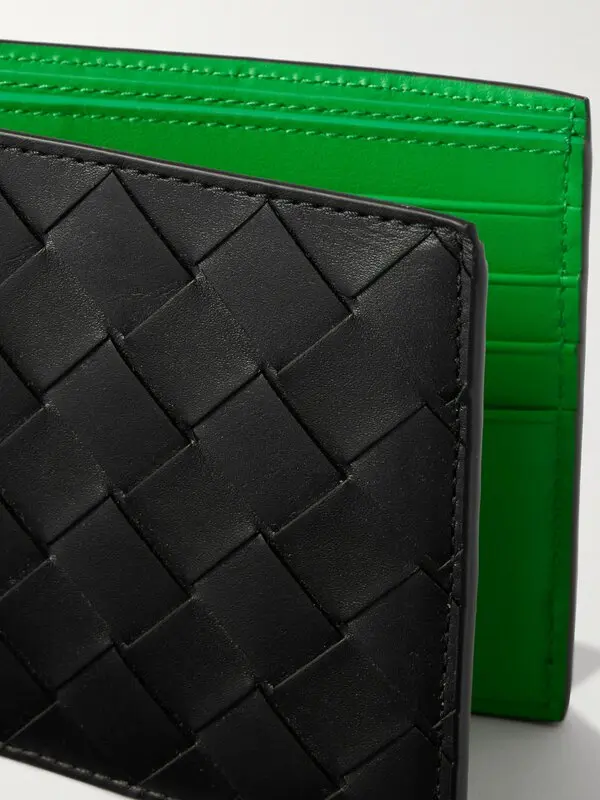 Bottega Veneta Intrecciato Leather Billfold Wallet - Black
