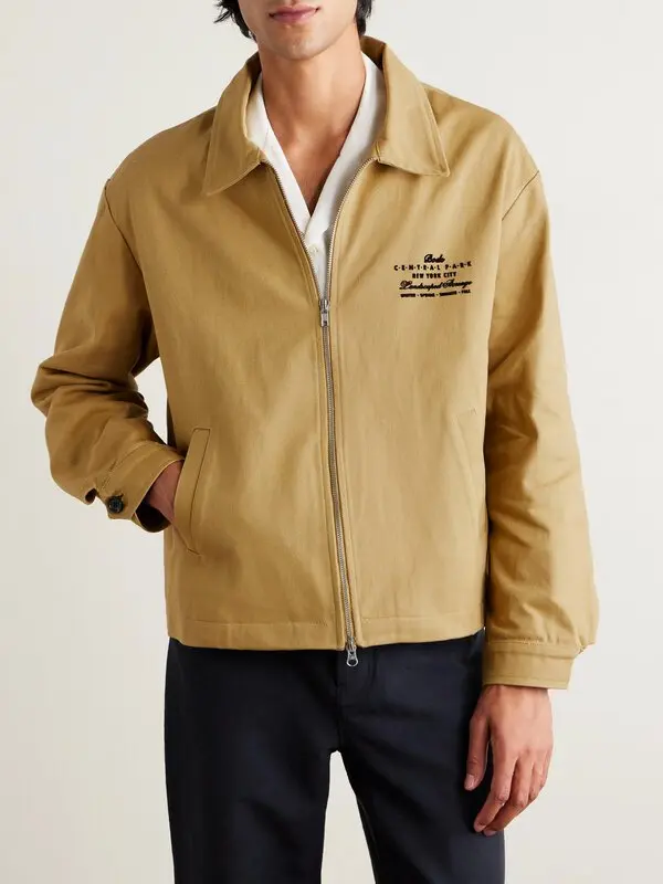 BODE Central Park Printed Cotton-twill Jacket - Neutrals
