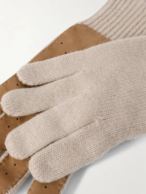 Brunello Cucinelli Ribbed Cashmere Gloves - Neutrals