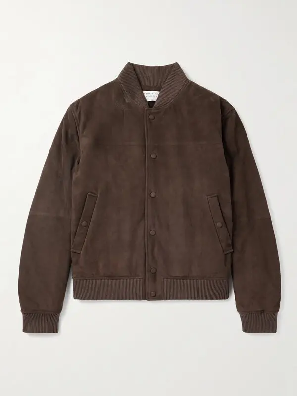 Gabriela Hearst Slim-fit Padded Suede Bomber Jacket