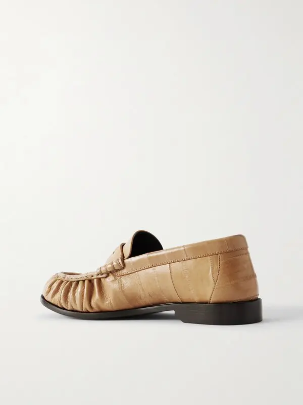 Saint Laurent Le Loafer Eel Loafers - Neutrals