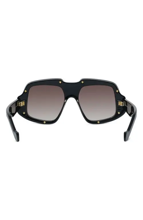Loewe Anagram 61mm Geometric Sunglasses - Shiny Black /bordeaux