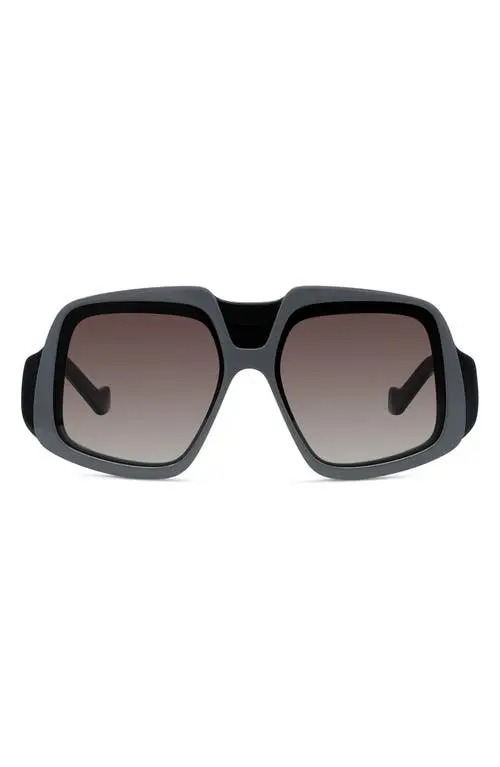 Loewe Anagram 61mm Geometric Sunglasses - Shiny Black/bordeaux