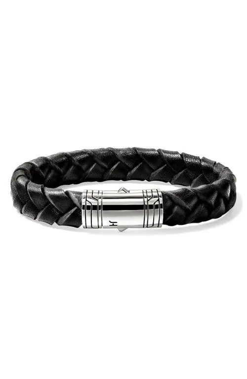 John Hardy Leather And Sterling Silver Bracelet - Black/silver