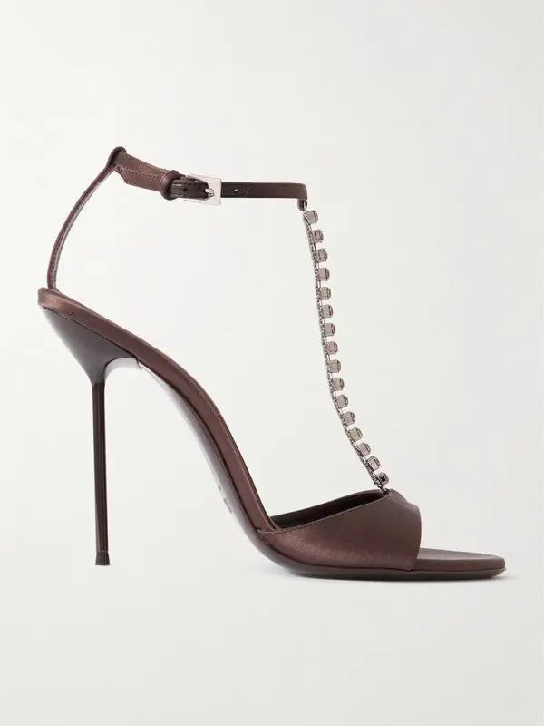 Paris Texas Lidia Crystal-embellished Satin Sandals