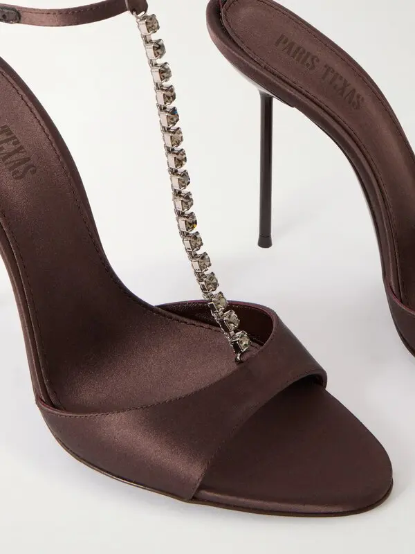 Paris Texas Lidia Crystal-embellished Satin Sandals