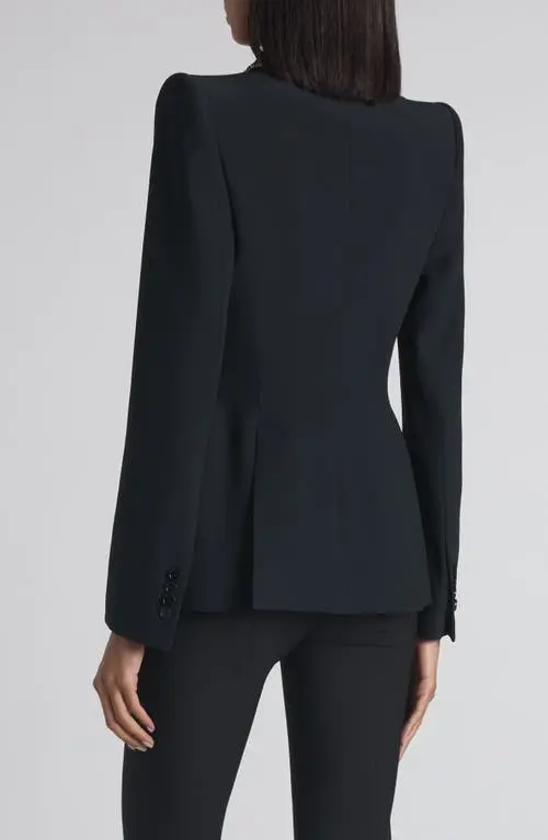 Alexander McQueen Embellished Lapels Crepe Blazer