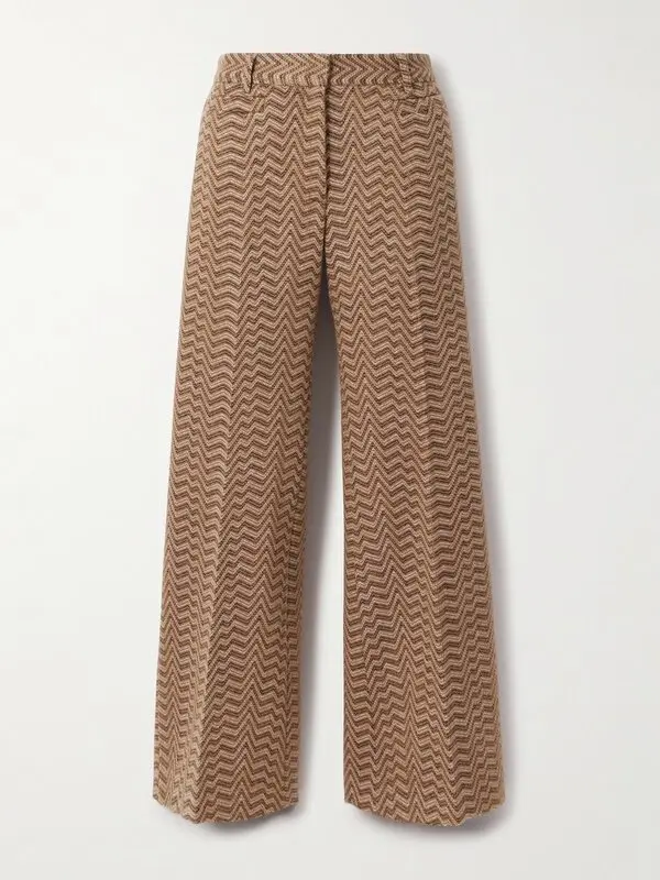 Missoni Caperdoni Wool And Cotton-blend Straight-leg Trousers - Brown