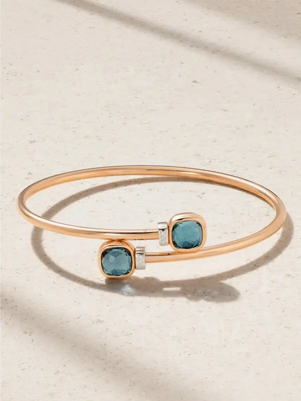 Pomellato Mini Nudo Bangle With Topaz And Diamond - Gold