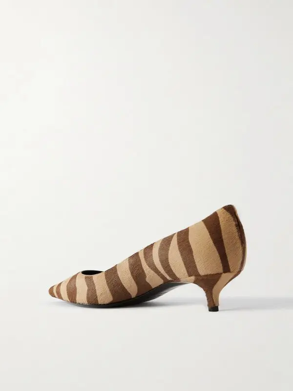 JIMMY CHOO Amelia 30 Zebra-print Calf Hair Pumps - Brown