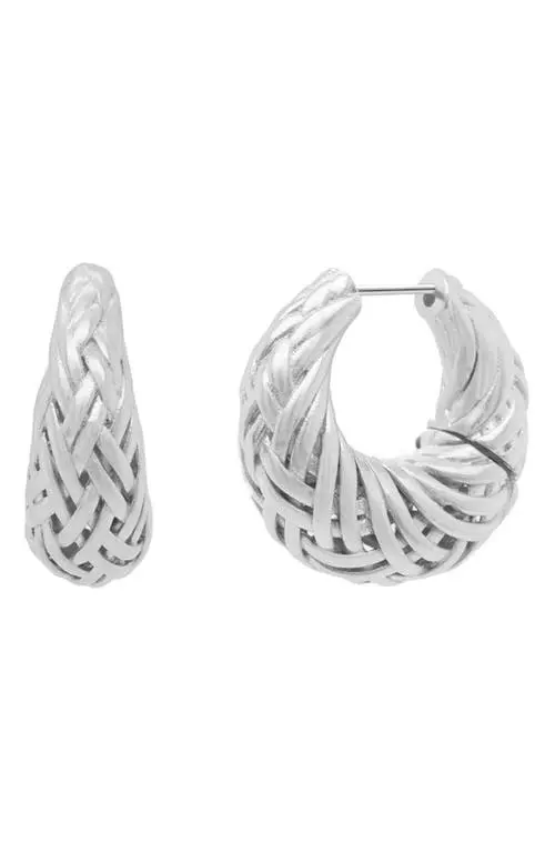 DEAN DAVIDSON Cinta Woven Hoop Earrings - Silver