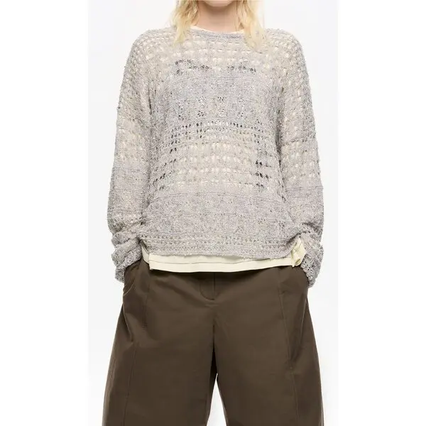 Bimba Y Lola Lurex Openwork Knit Sweater