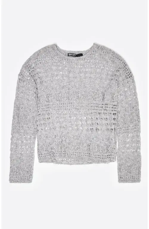 Bimba Y Lola Lurex Openwork Knit Sweater