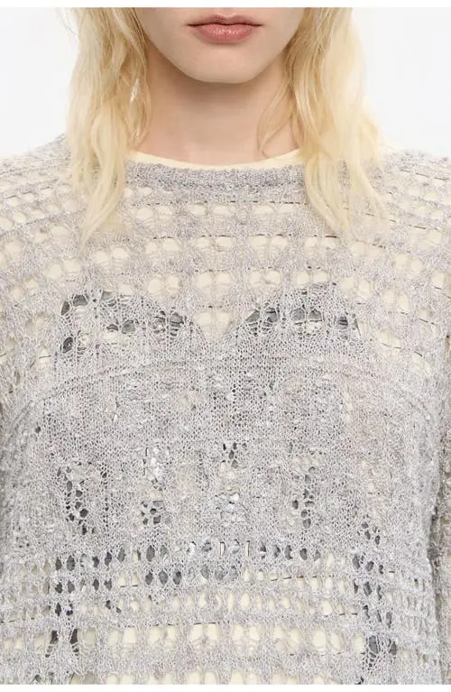 Bimba Y Lola Lurex Openwork Knit Sweater