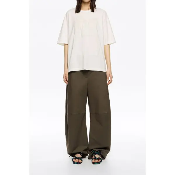 Bimba Y Lola Adjustable Barrel Leg Trousers - Dark Khaki