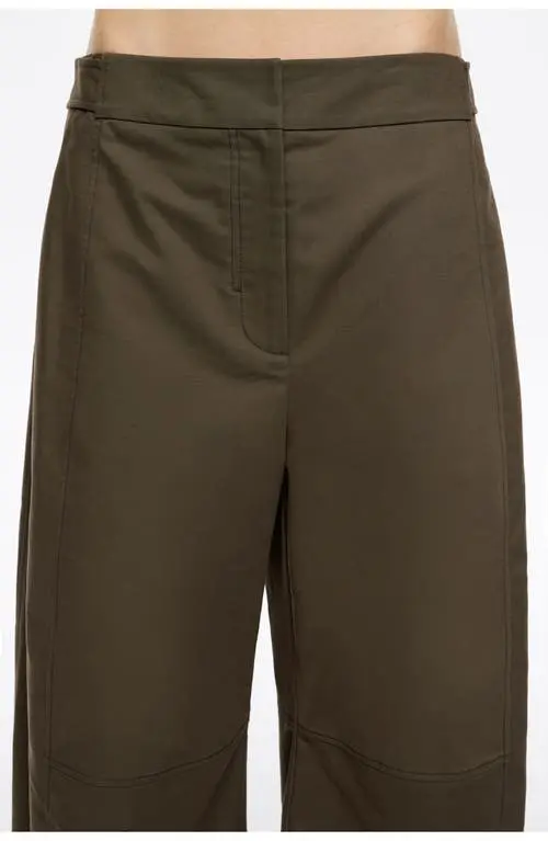 Bimba Y Lola Adjustable Barrel Leg Trousers - Dark Khaki