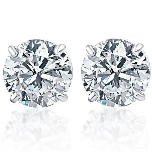 BLISS DIAMOND 2ct Tw Diamond Stud Earrings - 14k White Gold
