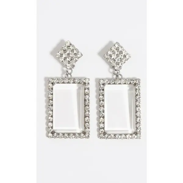 Bimba Y Lola Crystal Drop Earrings - Dark Silver